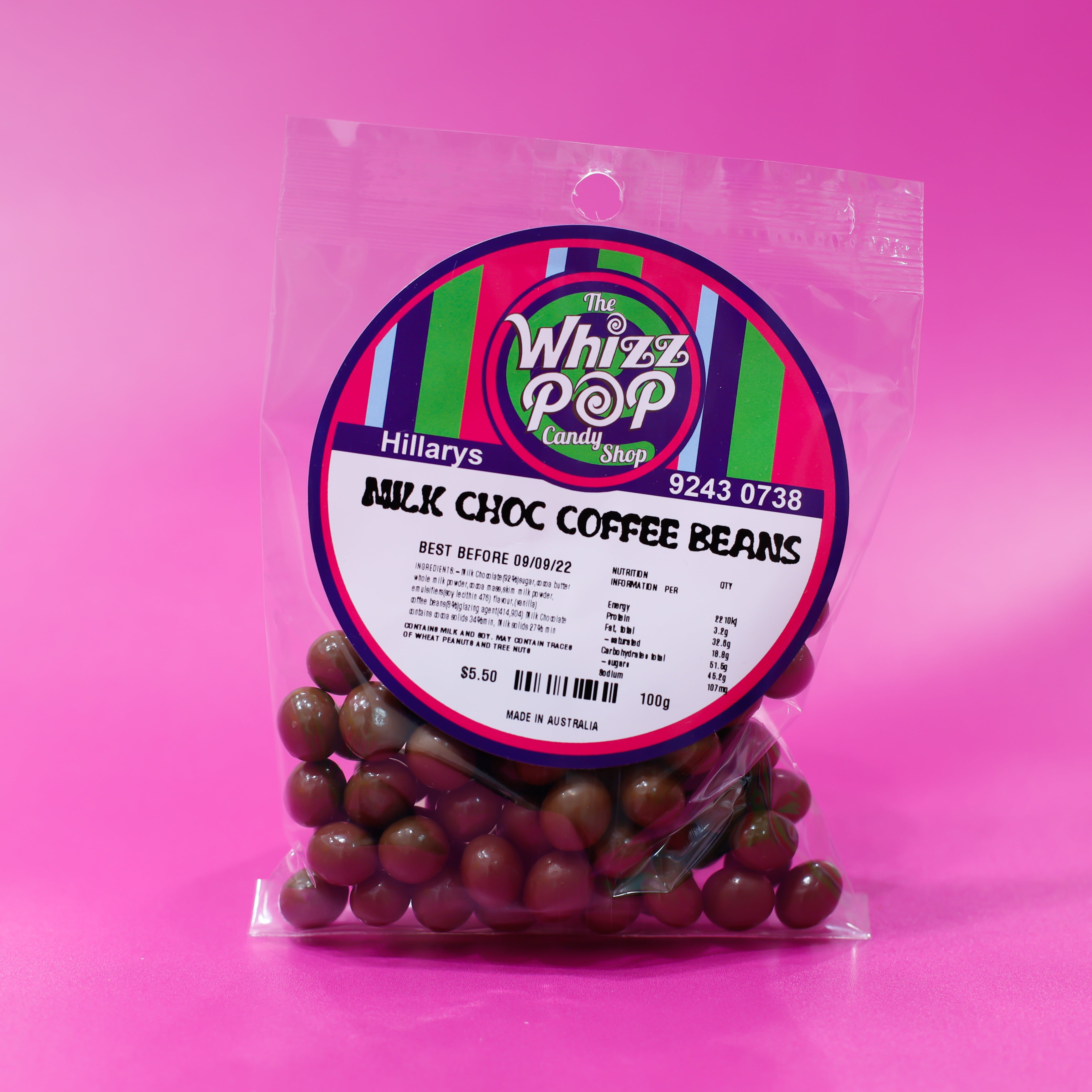 Milk Chocolate coffee Beans 100g | The Whizz Pop Candy Shop